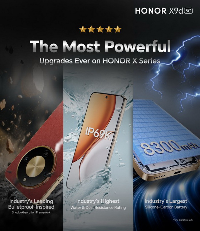 Honor X9d เตรียมเปิดตัวในมาเลเซีย 24 กันยายน มาพร้อมแบต 8,300mAh กันน้ำ ...